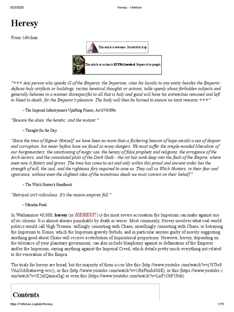 Heresy in the Imperium: A Guide to Deviance, Treason, and Unholy ...