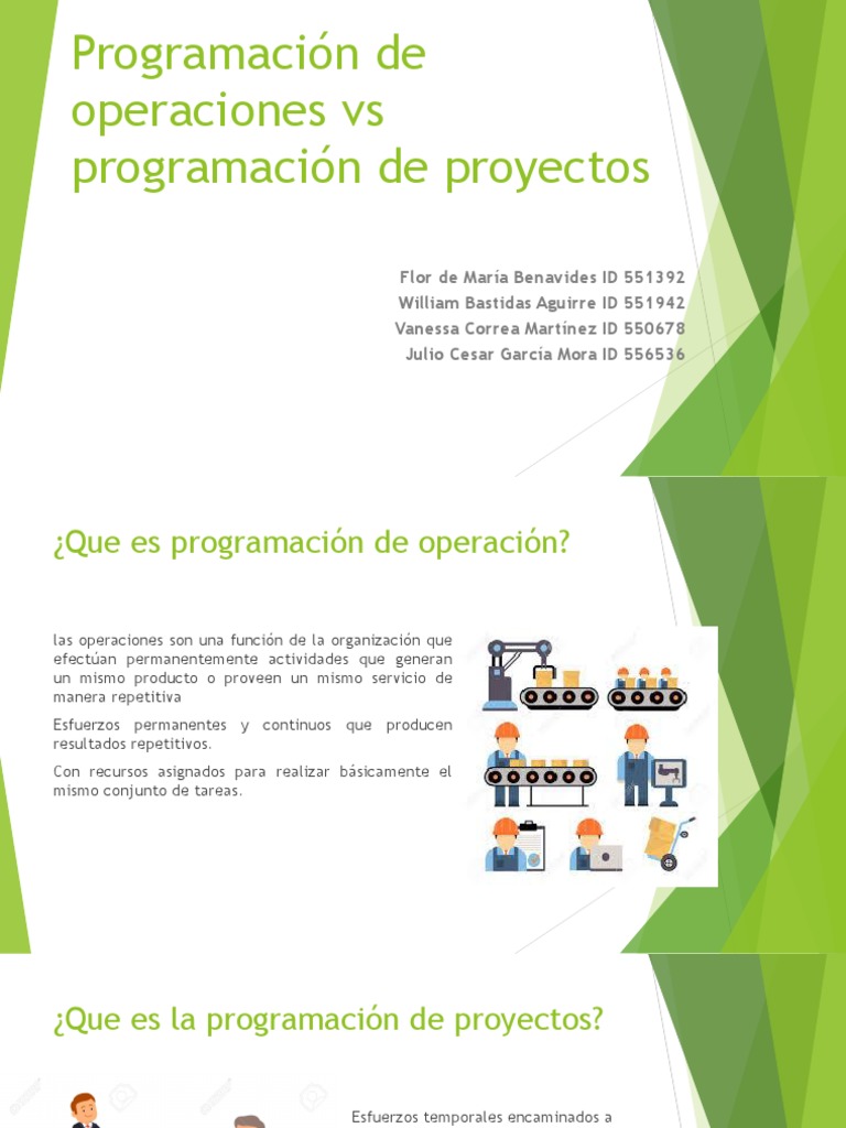 Programación de Operaciones Vs Programación de Proyectos | PDF ...