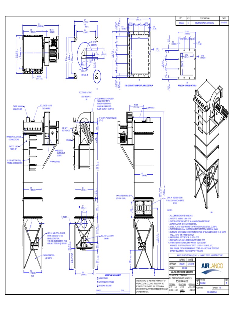 Plano Fabricacion Filtro AIRLANCO (00000002) | PDF | Mechanical ...