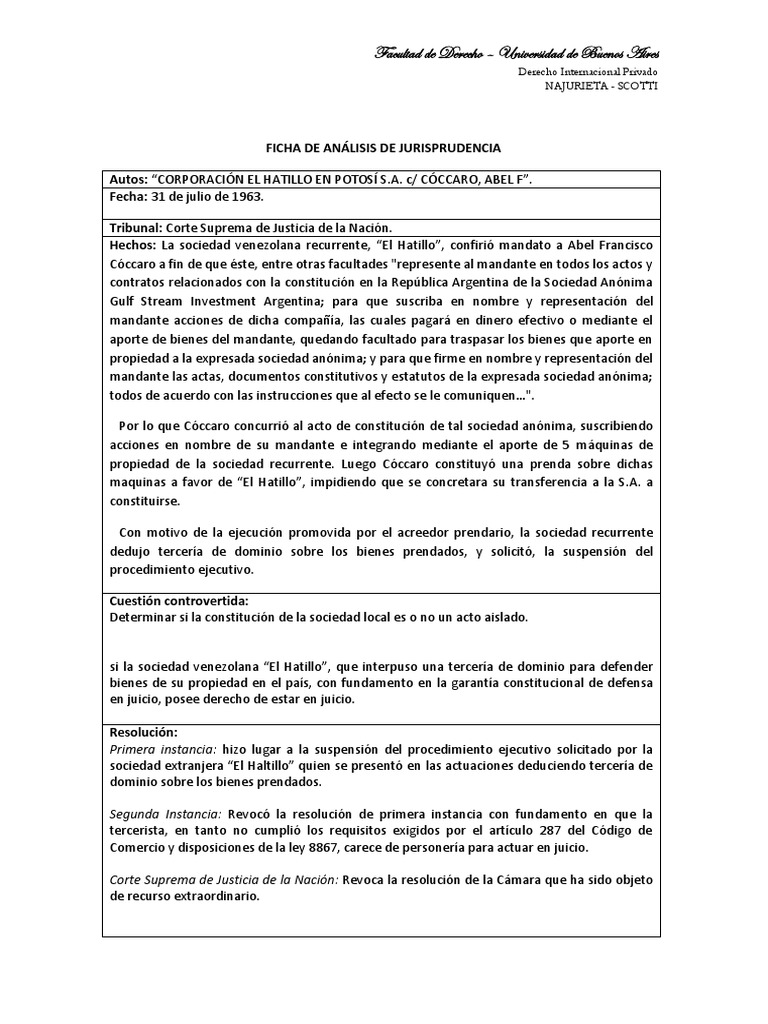 Ficha Fallo Potosi | PDF | Constitución | Propiedad