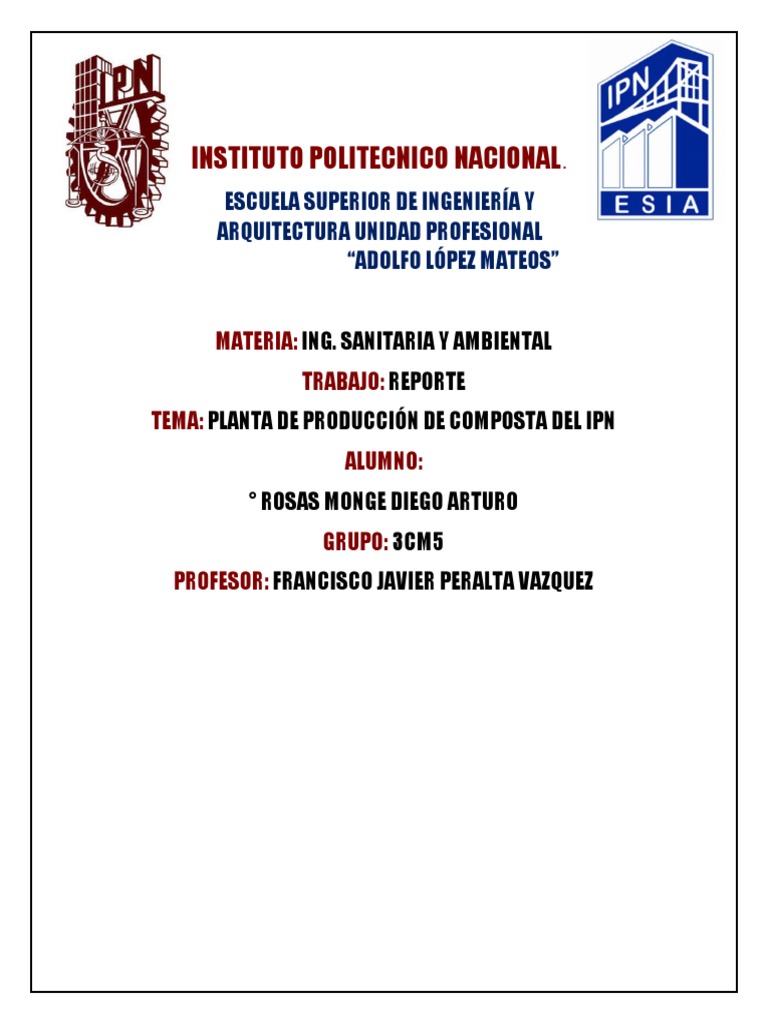 Reporte de La Planta de Composta Del IPN | PDF | Compost | Residuos