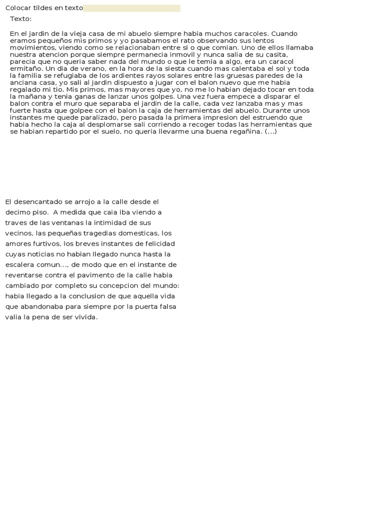 Colocar Tildes en Texto | PDF