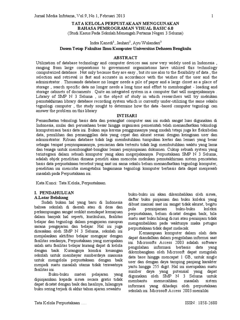 Jurnal Pemrograman Komputer | PDF