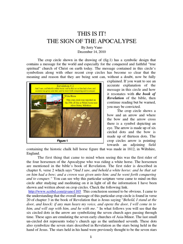 This Is It. The Sign of The Apocalypse | PDF | Book Of Revelation | Jesus