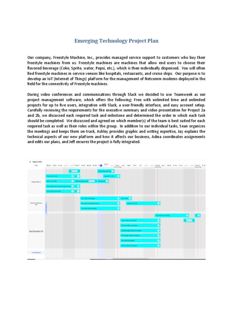 MIS-Emerging Technology Project Plan | PDF | Internet Of Things | Usability