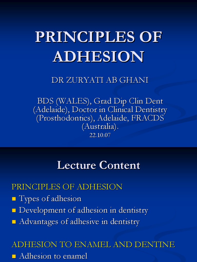 Principles of Adhesion | PDF | Tooth Enamel | Dentin