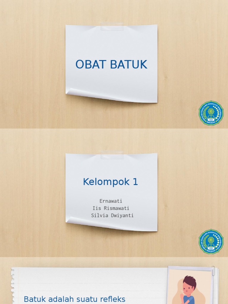 Mengklasifikasi Jenis dan Mekanisme Kerja Obat Batuk | PDF