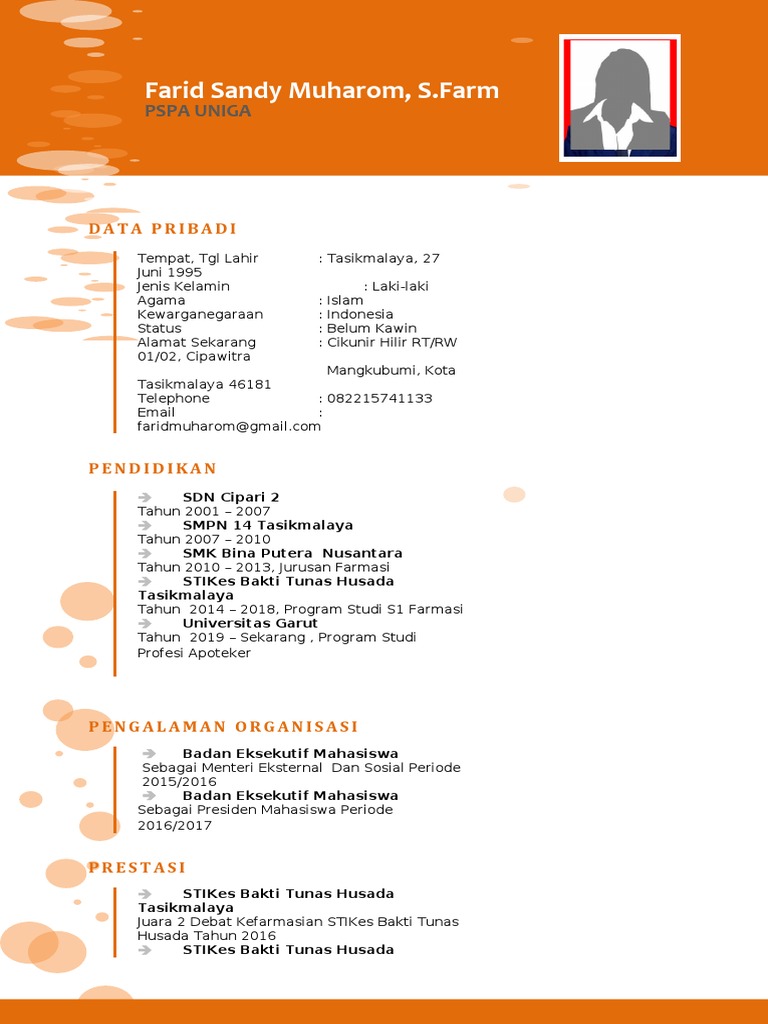 CV Farid Sandy Muharom | PDF