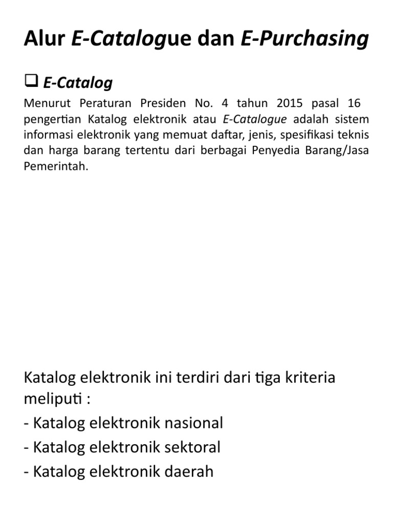 Alur E-Catalog Dan E-Purchasing | PDF