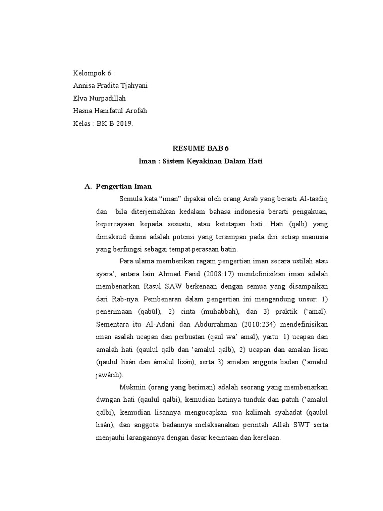Resume Bab 6 - Kelompok 6 BK-B | PDF
