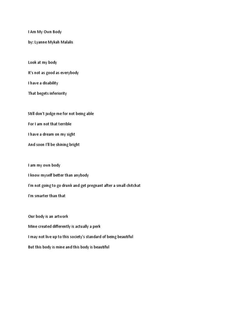 Poem For Myself | PDF