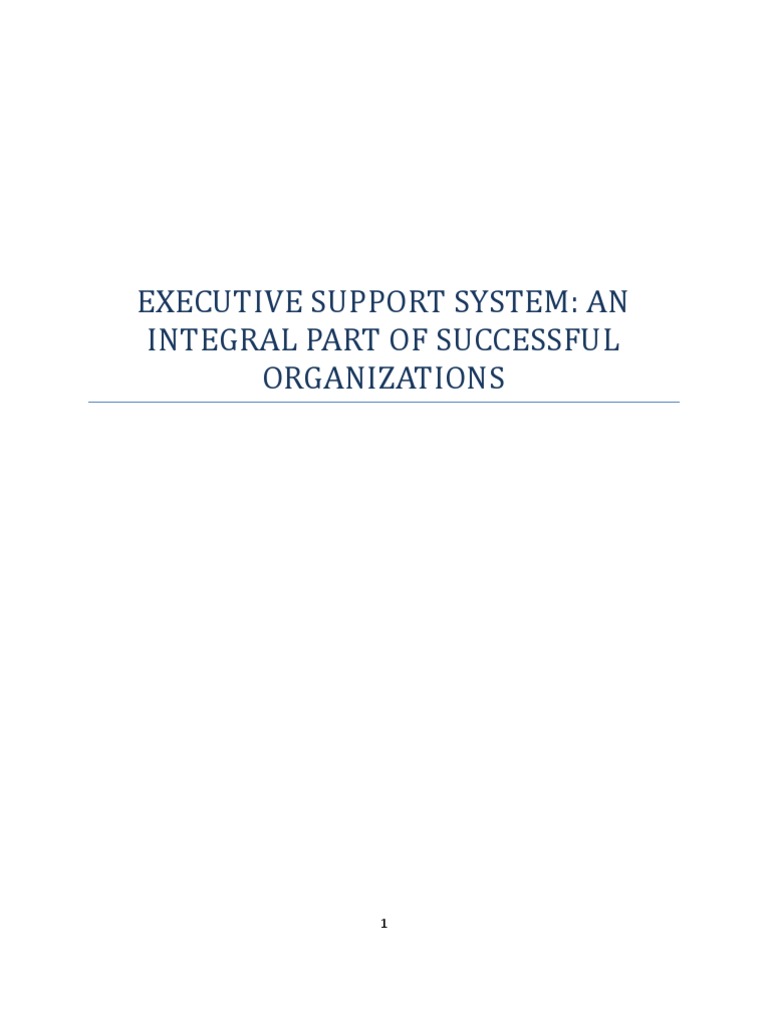 Executive Support Systems | PDF | Performance Indicator | Business
