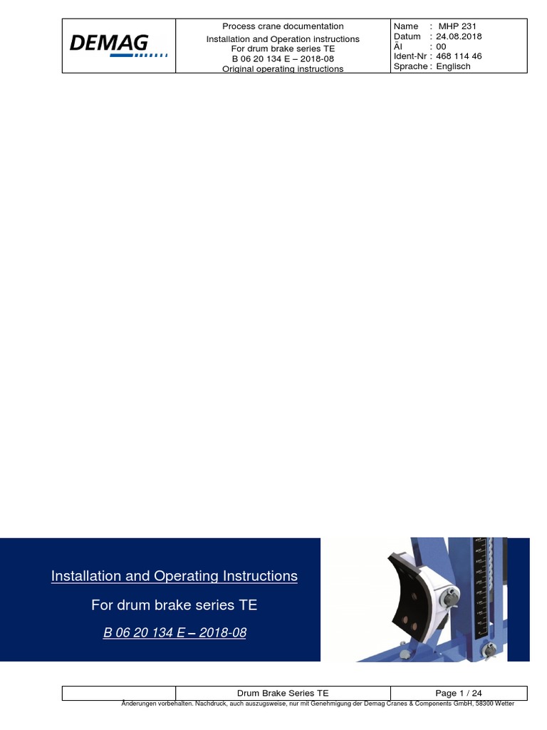 OMM DOBA Brake | PDF | Brake | Crane (Machine)