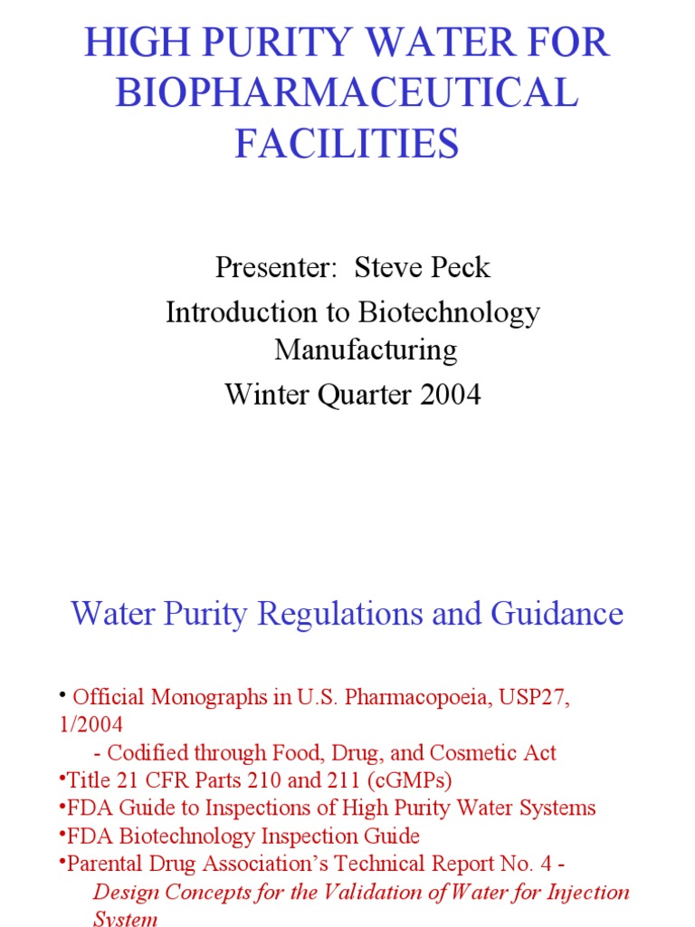 High Purity Water 2008 | PDF | Purified Water | Total Organic Carbon