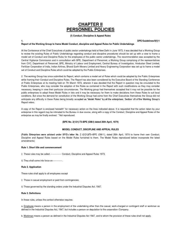 F-Conduct, Discipline & Appeal Rules-Chapter-2 - 0 PDF | PDF | Plea ...