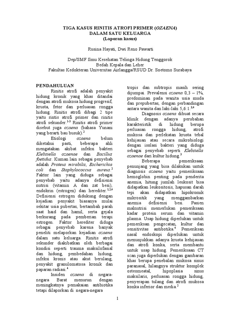 Rhinitis Atrofi | PDF