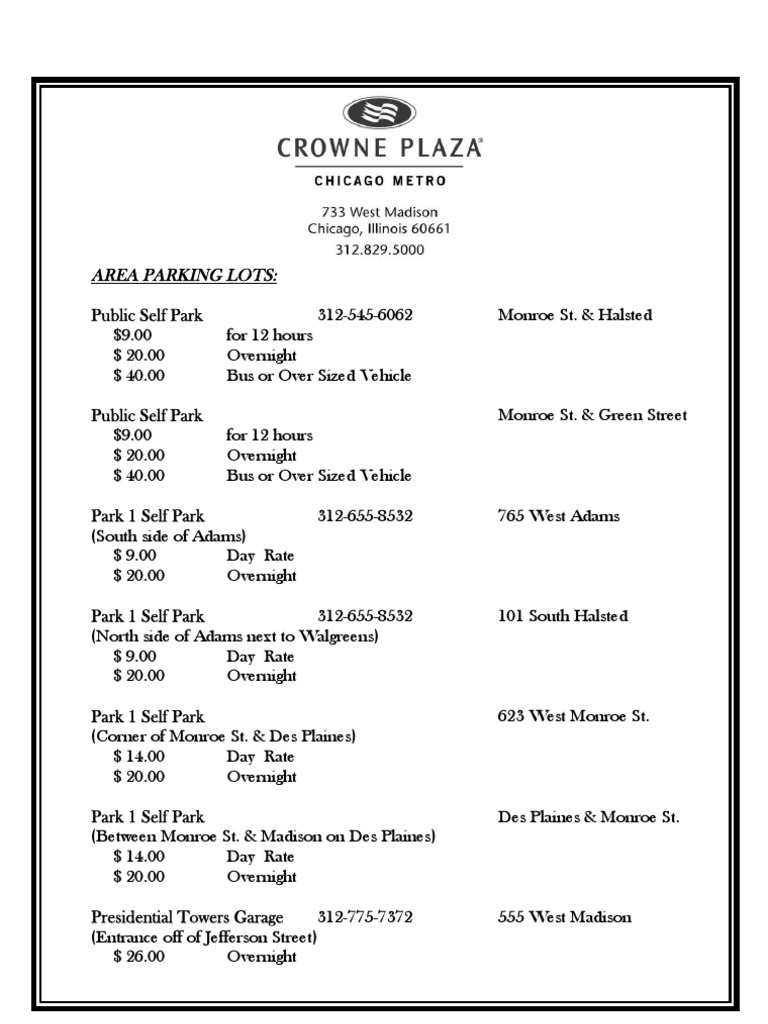 Area Parking Lots | PDF