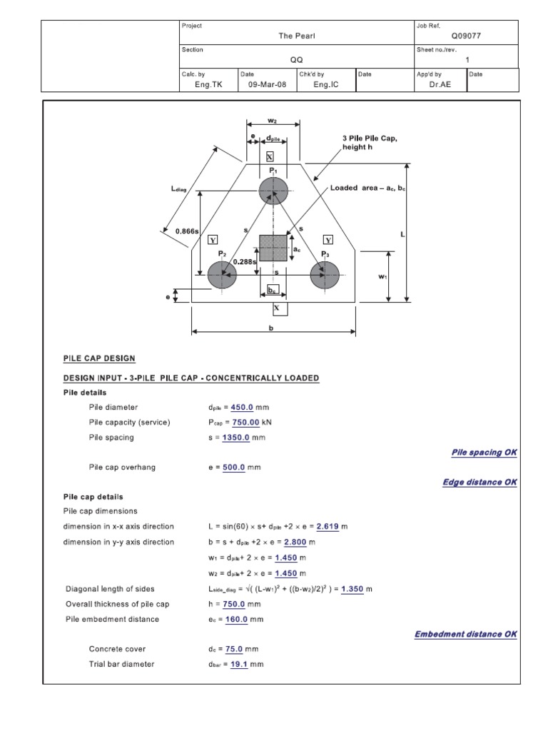Pile Cap Design ACI PDF | PDF