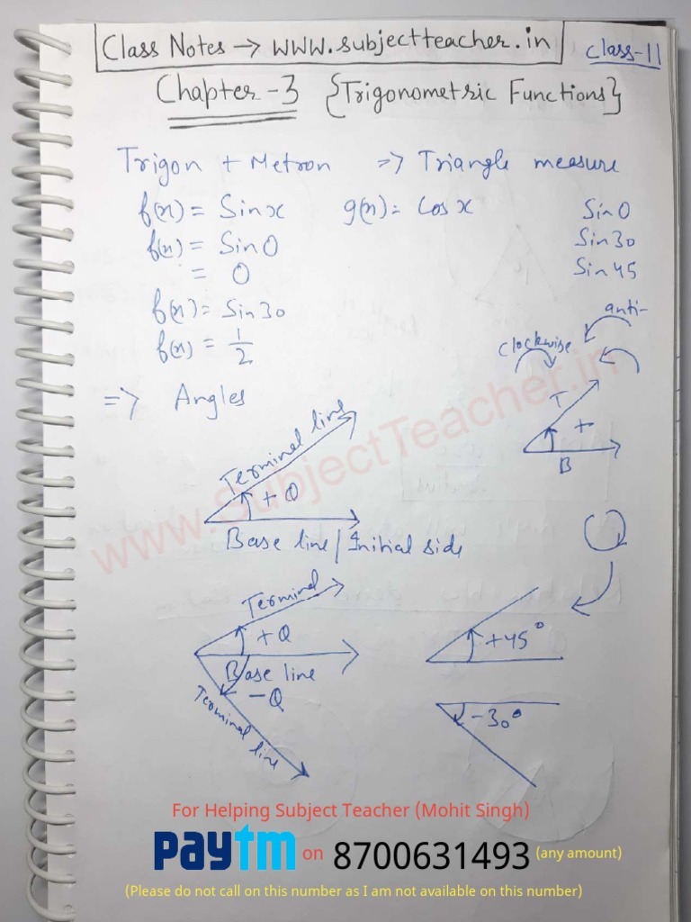 Notes Chapter 3 Class 11 - Comp-Mohit PDF | PDF