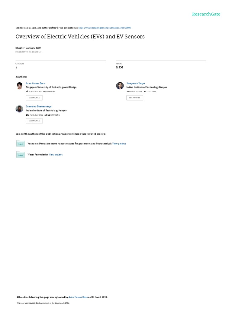 Overview of Electric Vehicles EVs and EV Sensors | PDF | Electric ...