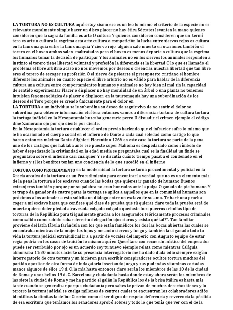 Tortura: Historia y Debate Cultural | PDF | Tortura | Libre albedrío
