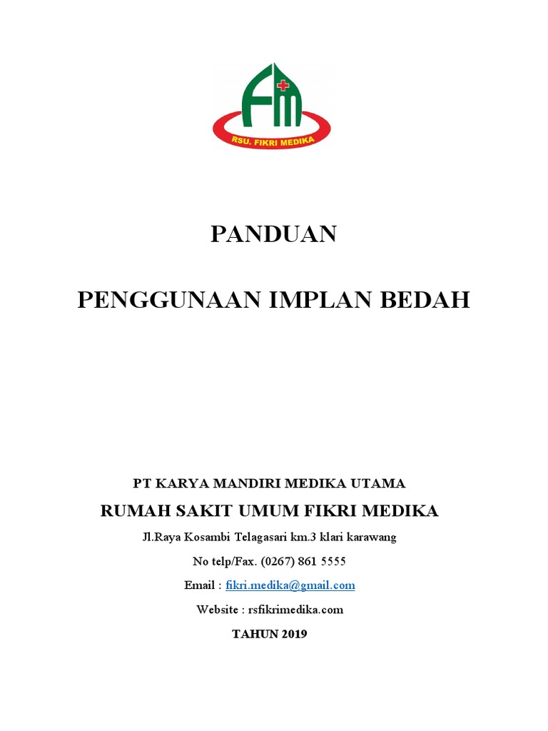 Panduan Implan Bedah RS Fikri Medika | PDF