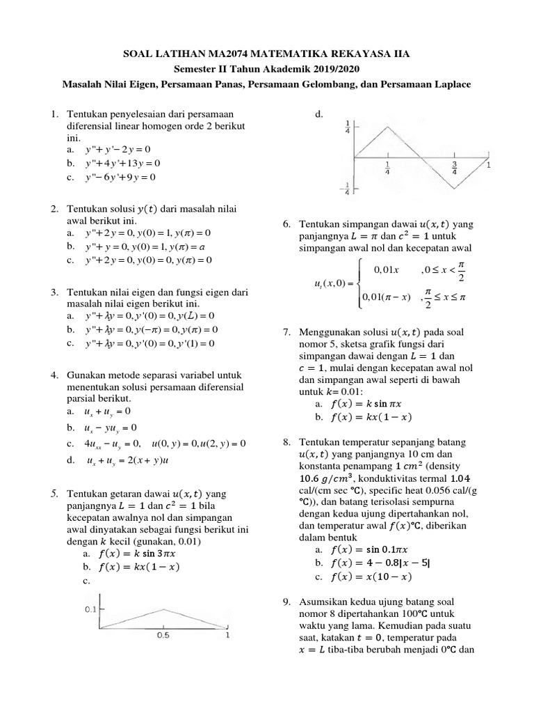 2020 MA2074 Soal Latihan - PDP PDF | PDF