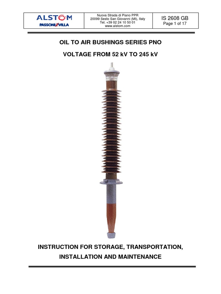 Bushing Ge PDF | Download Free PDF | Transformer | Insulator (Electricity)
