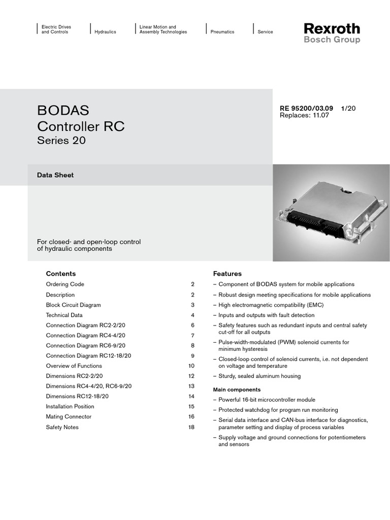 BODAS Controller RC Series 20 | PDF | Control Theory | Switch