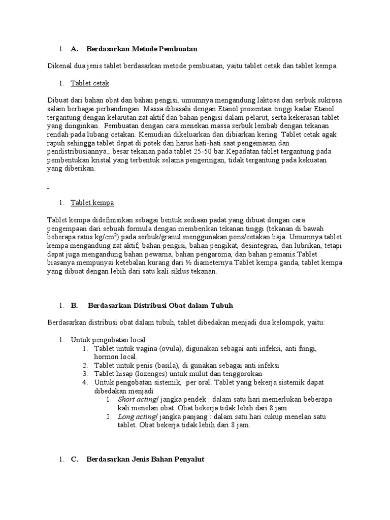 Macam Tablet | PDF | Kesehatan Holistik