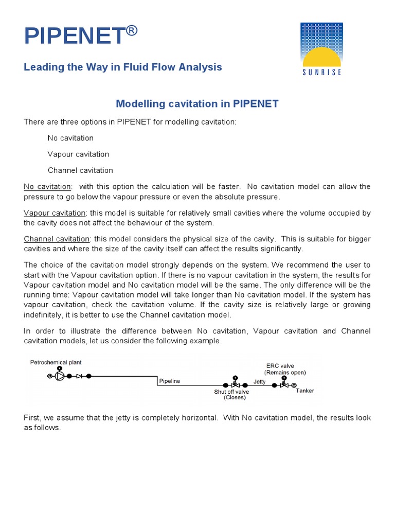 Cavitation Models in PIPENET | PDF | Soft Matter | Pressure