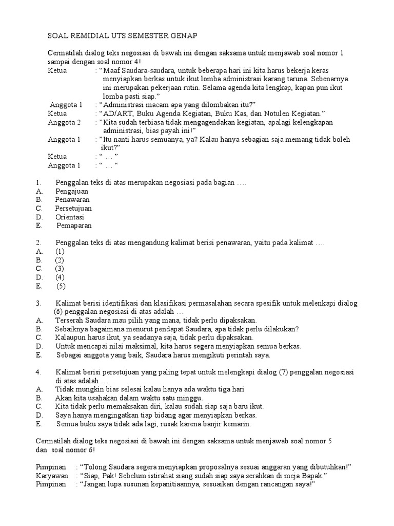 X Pertemuan 1 Remidi Uts Genap | PDF