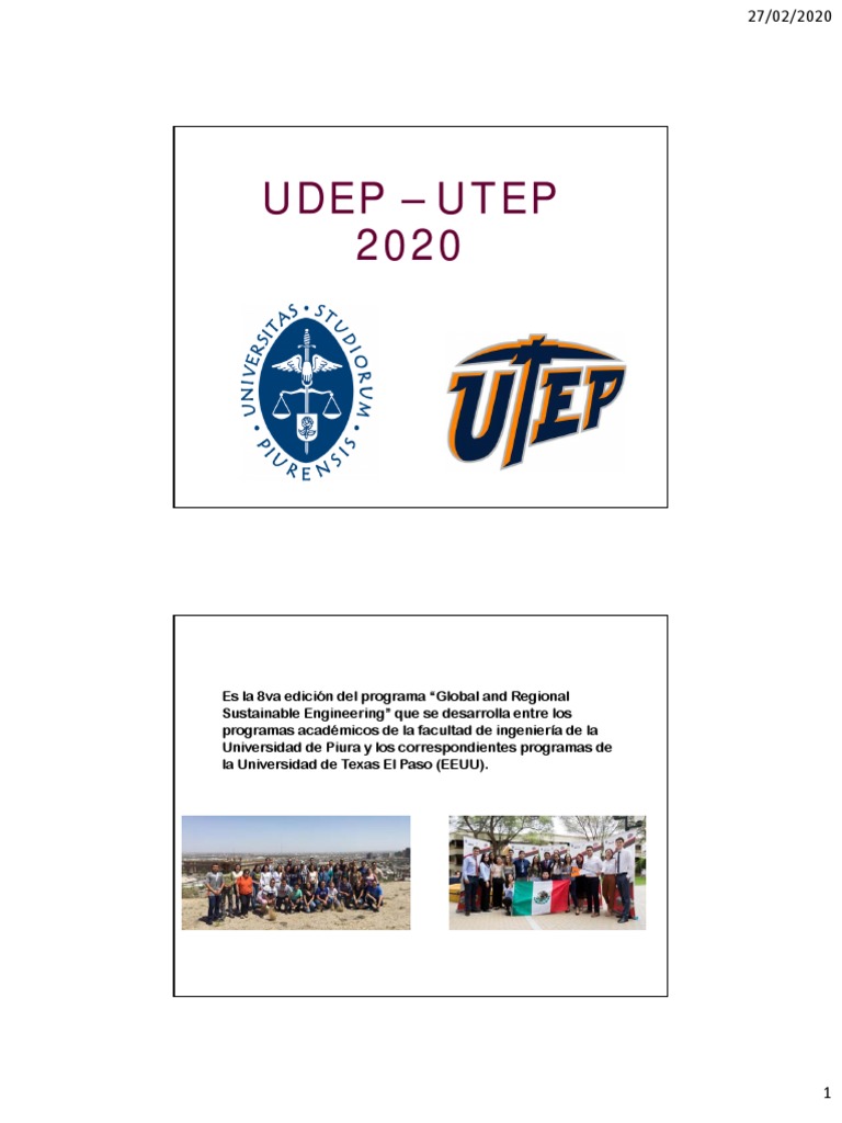 Udep - Utep 2020 PDF | Descargar gratis PDF | Ingeniería | Sustentabilidad