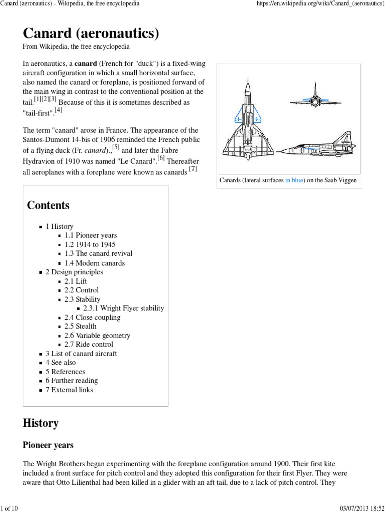 Canard Aeronautics PDF | PDF | Wing Configurations | Vehicle Design