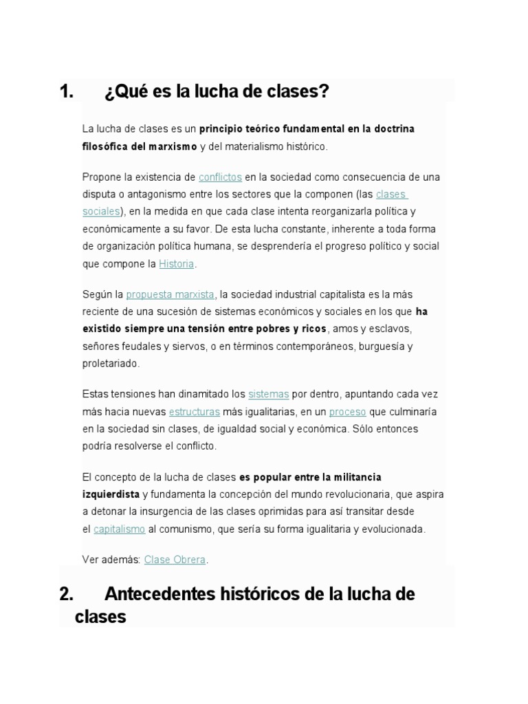 Qué Es La Lucha de Clases | PDF | Socialismo | Conflicto de clase
