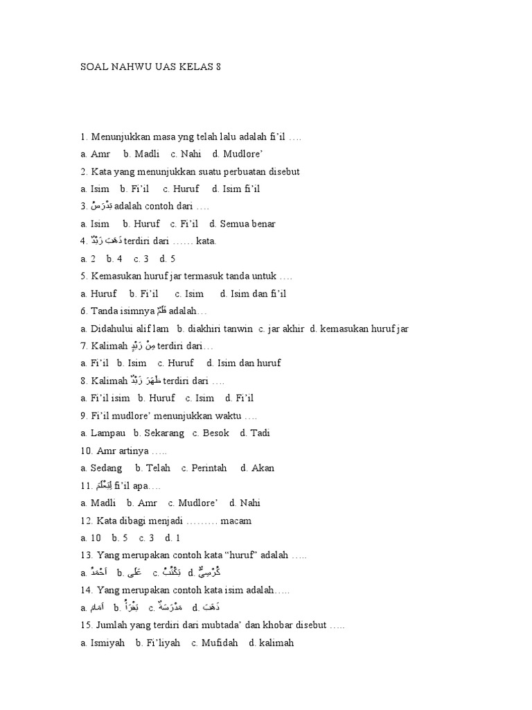 Latihan Soal Nahwu | PDF