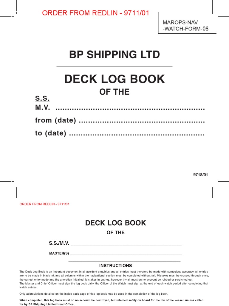 Deck Log Book PDF | PDF | Ships | Water Transport