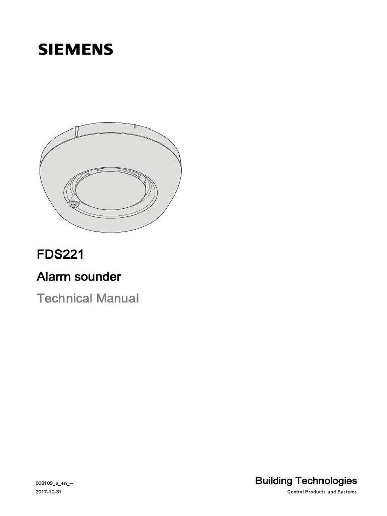 Alarm Sounder FDS221 Technical Manual | PDF | Safety | Electrical Wiring