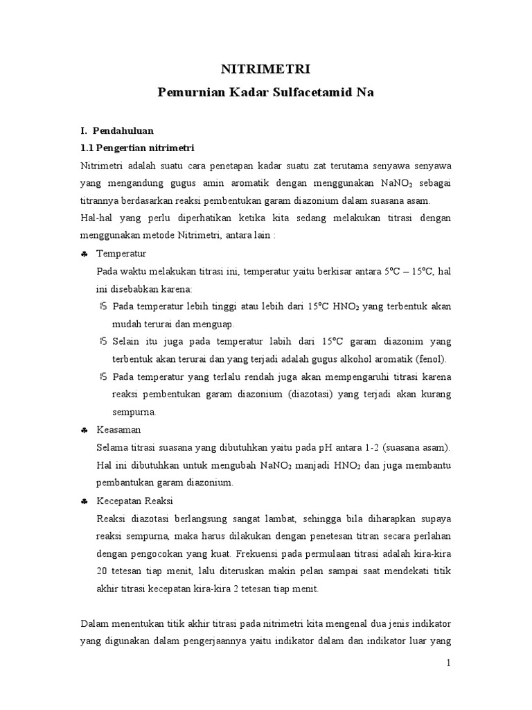 Laporan Nitrimetri | PDF
