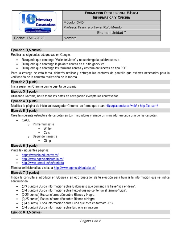 Examen UT07 - OAD | PDF | Archivo de computadora | Áreas de informática