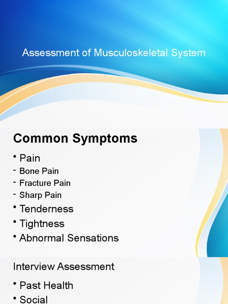 Musculoskeletal System Assessment Guide | PDF