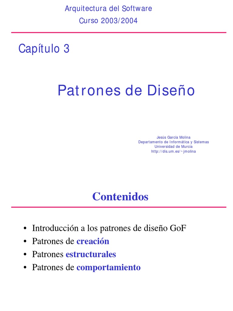 Patrones de Diseño en Arquitectura de Software | PDF | Objeto ...
