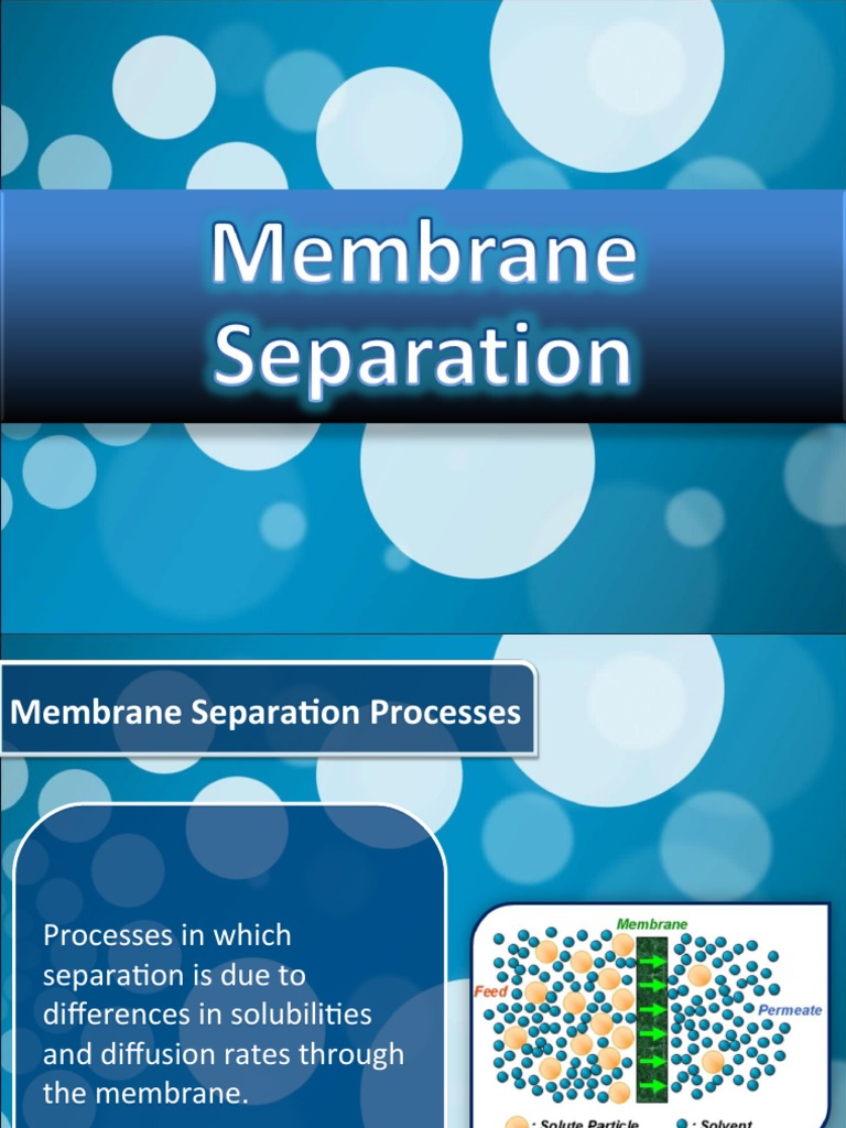 Types of Membrane Separation Processes | PDF | Membrane Technology ...
