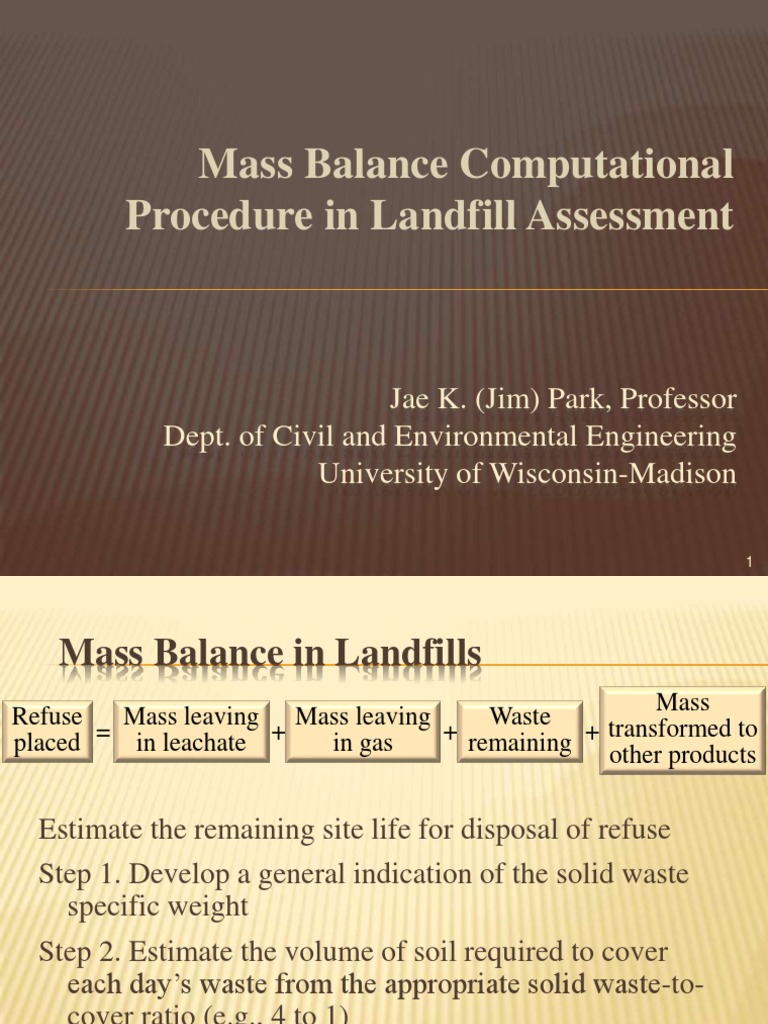 Landfill Mass Balance and Gas Production | PDF | Landfill | Cellulose