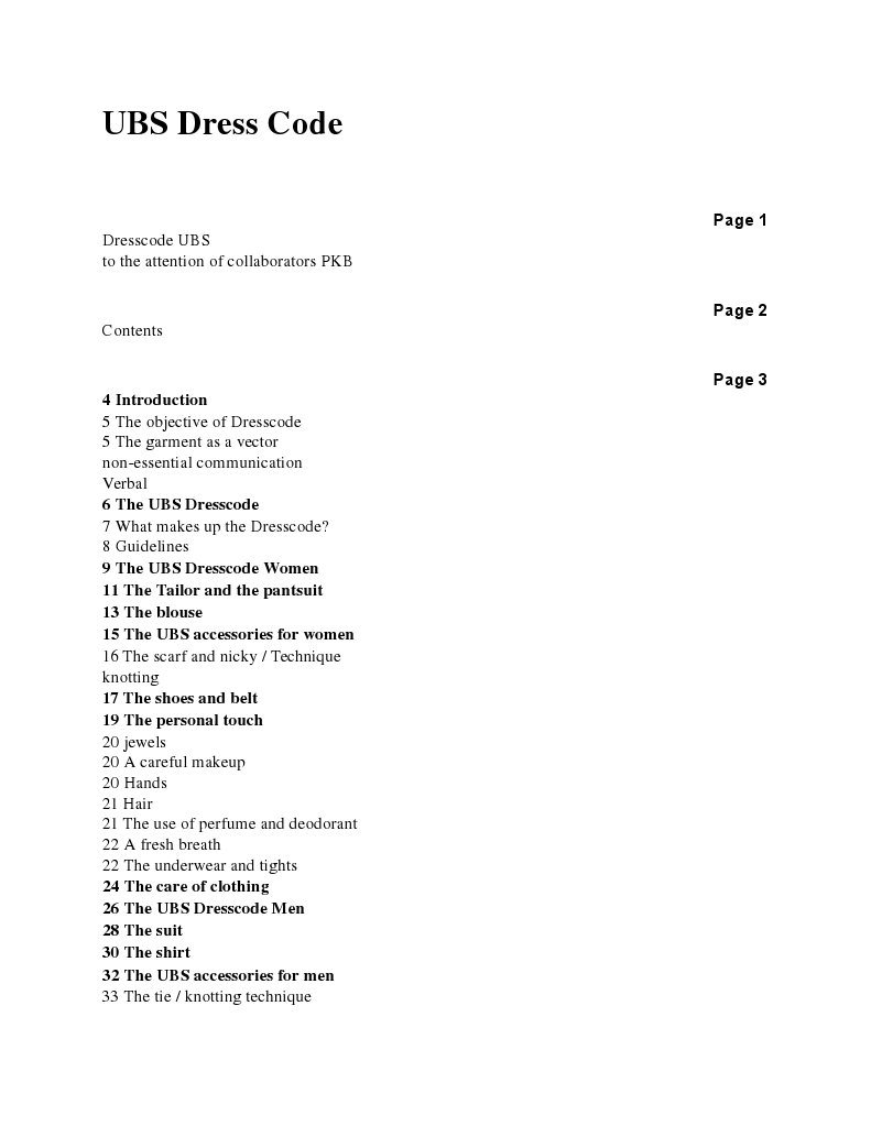 Translated Version of UBS Dress Code Document | PDF | Perfume | Odor