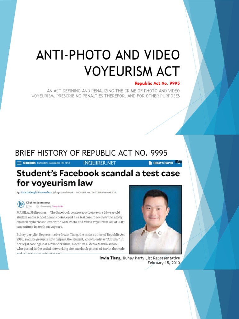 RA 9995 - Anti Photo and Video Voyeurism Act | PDF | Justice | Crime ...
