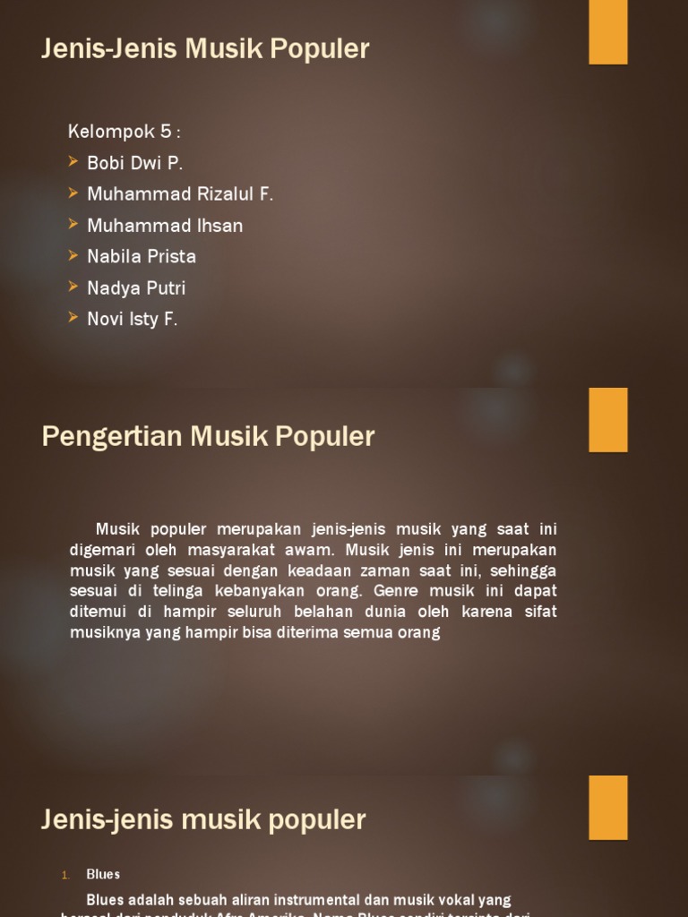 Jenis-Jenis Musik Populer di Dunia | PDF | Ilmu Sosial | Seni