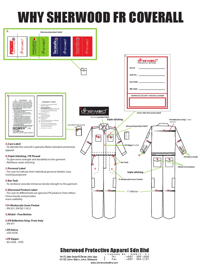 Sherwood White Coverall | PDF | Clothing | Textiles