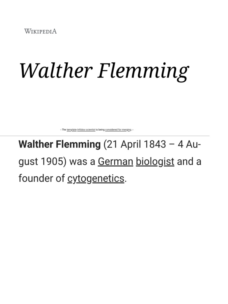 Walther Flemming - Wikipedia PDF | PDF | Cell Biology | Biology