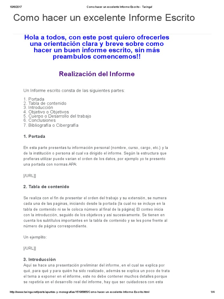 Cómo Hacer Un Excelente Informe Escrito PDF | PDF | Lenguaje de ...